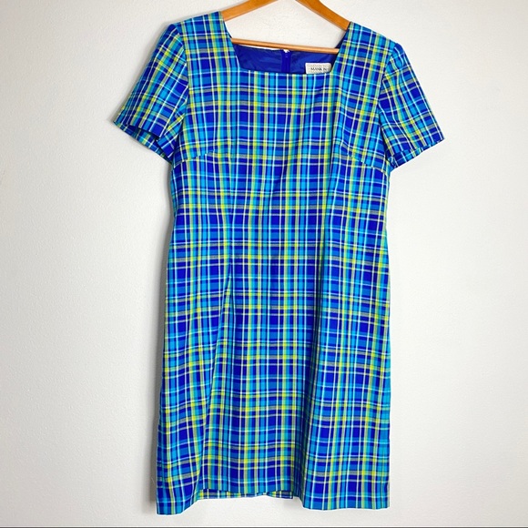 Vintage | Dresses | Vintage Manik In Plaid Square Neckline Dress 4 ...